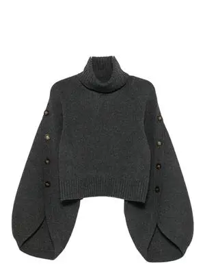 Zimmermann Valiant Wool Jumper With Button Detail - Grey