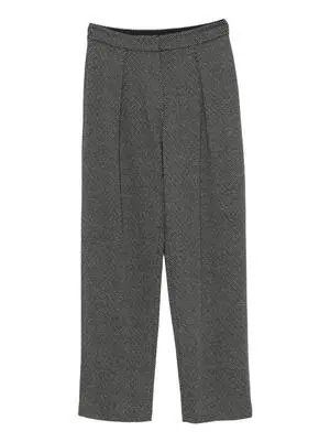 Emporio Armani Tailored Herringbone Trousers - Black