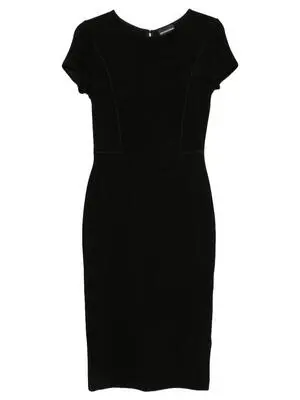 Emporio Armani Midi Dress With Short Sleeves - Black