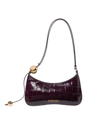 Jacquemus JACQUEMUS Le Bisou Perle Leather Shoulder Bag Red