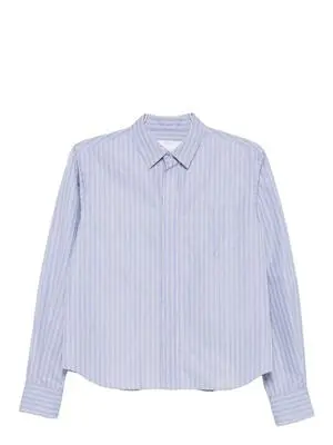 Sacai Sacai Striped Cotton Shirt Sky Blue