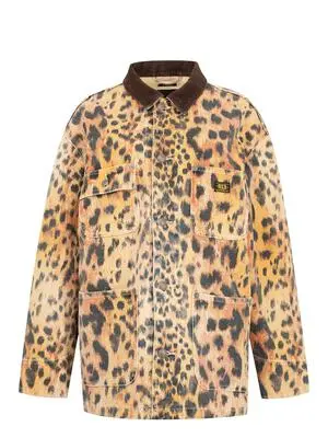 R13 Relaxed Chore Jacket 'vintage Orange Leopard - Multicolor