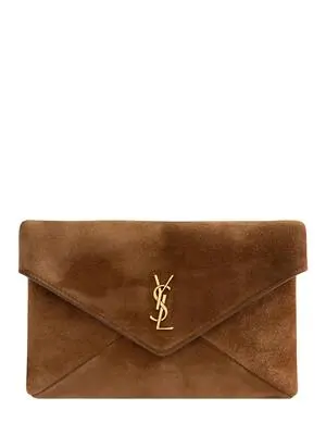Saint Laurent Saint Laurent Cassandre Suede Small Chain Pouch Orange