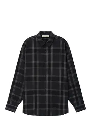 Fear Of God Flannel Button Up Shirt 'vintage Plaid - Black
