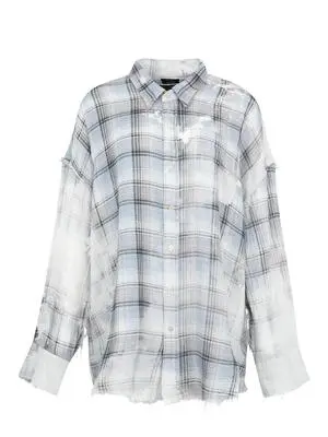 R13 R13 Shredded Seam Drop Neck Shirt