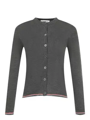 THOM BROWNE Thom Browne Ribbed Crew Neck Cardigan