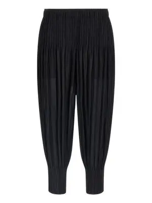 ISSEY MIYAKE PLEATS PLEASE ISSEY MIYAKE Black Polyester Pleated Pants