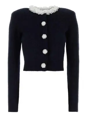 SELF-PORTRAIT SELF-PORTRAIT Textured Knit Cardigan With Embellished Buttons