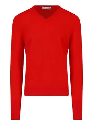 BALLANTYNE V-neck Cashmere Sweater - Red