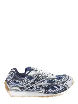 Bottega Veneta Lace-up Sneakers With Rounded Toe And Logo Padded Tongue - Blu