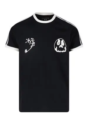 Y3 Graphic Cotton T-shirt - Black
