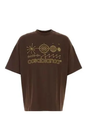 Casablanca Organic Cotton Oversize T-shirt - Brown