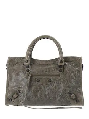 Balenciaga BALENCIAGA Classic Leather Top Handle Bag Green