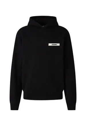 Jacquemus Jacquemus JACQUARD Grosgrain Hoodie For Men Black