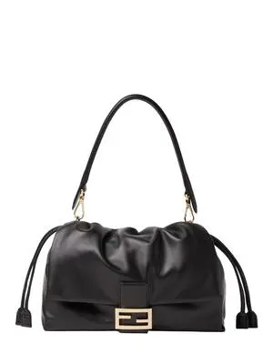 Fendi Baguette Soft Leather Mini Shoulder Bag - Nero