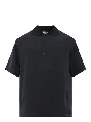 Casablanca Knit Collar Short Sleeve Polo For - Darknavy
