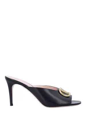 VALENTINO VALENTINO GARAVANI Leather Stiletto Heel Slide Mule Sandals