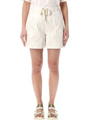 MONCLER Moncler Embroidered Floral Drawstring Shorts