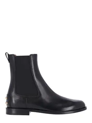 TOD`S Leather Chelsea Ankle Boots - Black