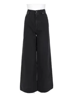 GOLDEN GOOSE High-waisted Wide-leg Denim Trousers - Black