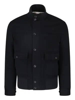 LARDINI LARDINI Wool-Cashmere Button-Front Utility Jacket