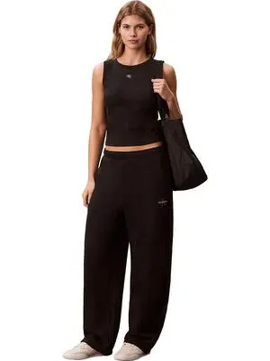 Calvin Klein Calvin Klein Monologo Wide Leg Pants Black