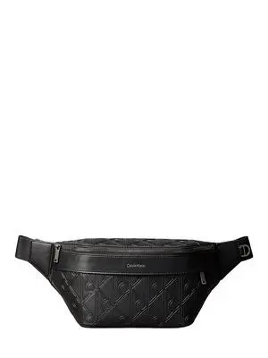 Calvin Klein Debossed Emblem Logo Belt Bag - Black