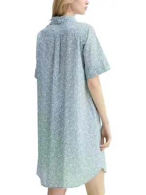 Marc O'polo Butterfly Print Shirt Midi Dress - Blue