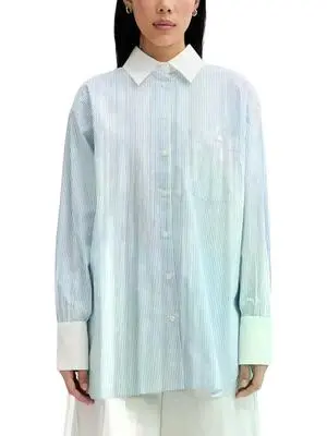 Marc O'polo Vertical Stripe Long Sleeve Shirt - Blue