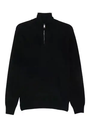 Brioni Half-zip Knitted Sweater - Black
