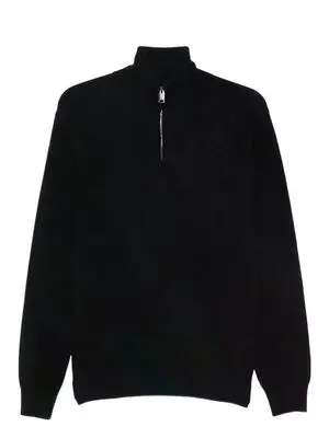 Brioni Brioni Half-Zip Knitted Sweater Black