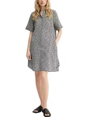 Marc O'polo Butterfly Print Midi Shirt Dress - Black