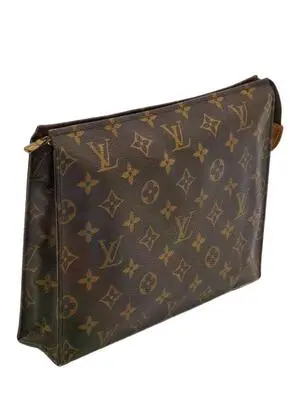 LOUIS VUITTON Monogram Toiletry Clutch Bag Brown