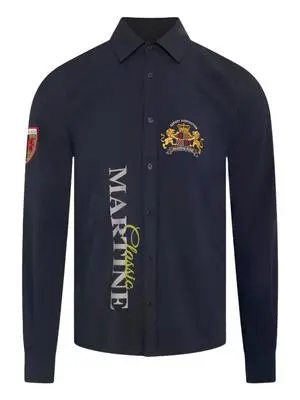 Martine Rose Logo-embroidered Sports Shirt - Blue