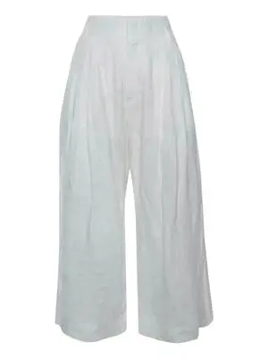 CHLOÉ Chloé Pleated Wide-Leg Linen Trousers