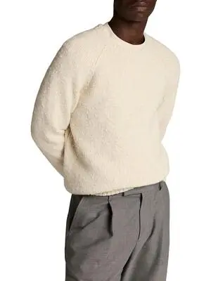 Vince Italian Merino Wool-blend Bouclé Raglan-sleeve Sweater - Bone