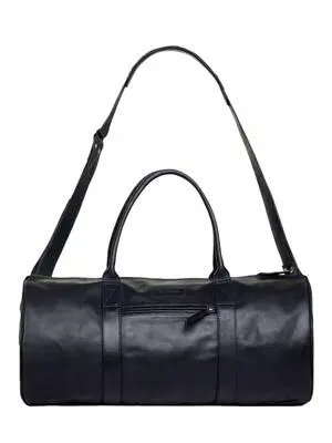 DUFFLE&CO Crosson Leather Overnight Duffle Bag - Black