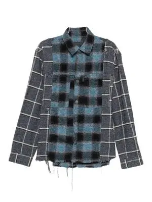 HAIKURE Frayed Plaid Shirt
