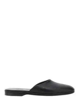 Brioni Leather Sabots - Black