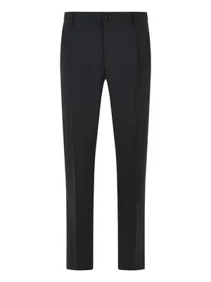 Dolce & Gabbana Virgin Wool Stretch Trousers - Black