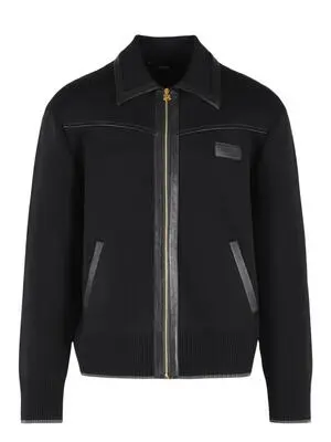 AMIRI AMIRI Wool Zip-Up Jacket With Leather Details
