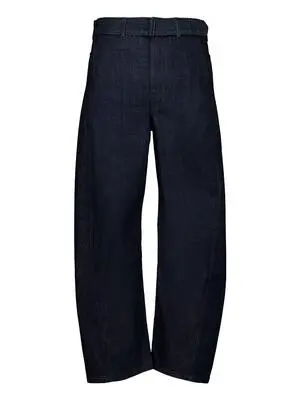 LEMAIRE Twisted Belted Denim Trousers - Blue
