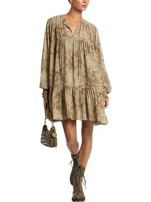 Michael Kors Printed Tiered Mini Dress - Duffle