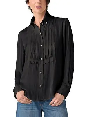 LIVERPOOL High Collar Tuxedo Shirt - Black
