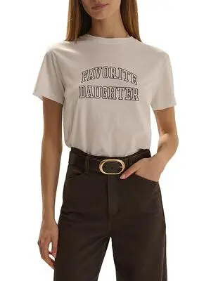 FAVORITE DAUGHTER Collegiate Class Graphic Tee - White/espresso