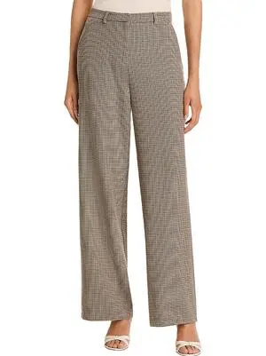 Aqua Printed Wide Leg Pants - Brown Multi