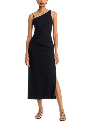 Aqua One Shoulder Maxi Dress - Black