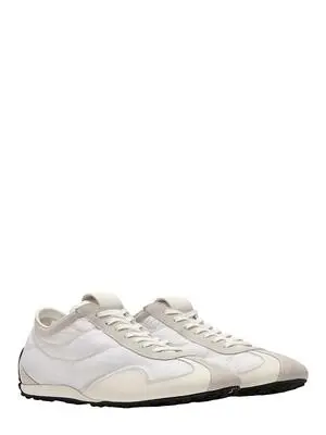 Balmain Racing Low Trainers In Nylon And Leather - White