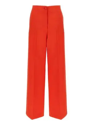 Brioni Camilla Wool And Silk Blend Trousers - Red