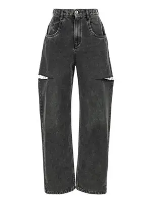 MAISON MARGIELA Maison Margiela Cut-Out Straight Leg Jeans Black